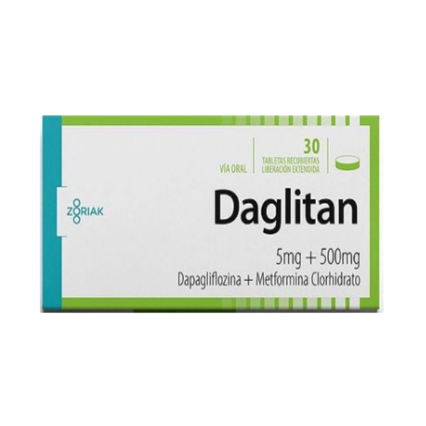 Daglitan Dapagliflozina+Meftormina 5Mg/500Mg X 30 Tabletas Zoriak ...