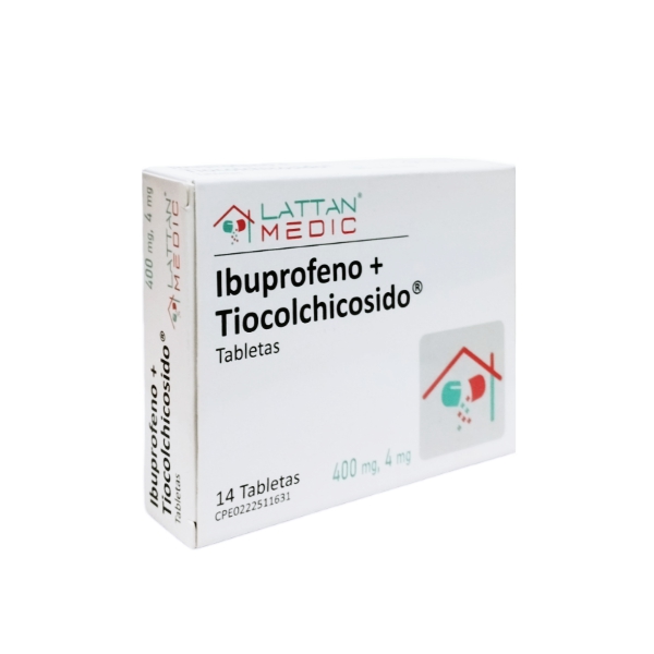 Ibuprofeno + Tiocolchicósido 400Mg/4Mg X 14 Tabletas Lattan Medic ...