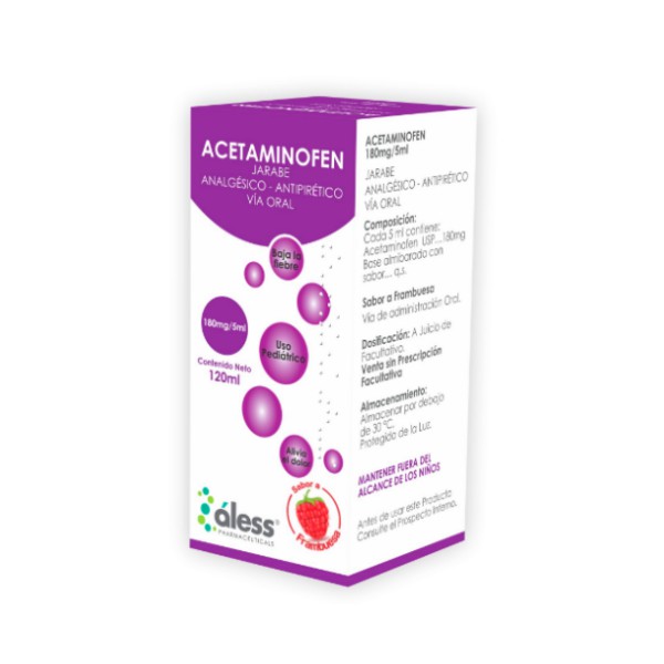 Acetaminofén Jarabe 180mg 5ml X 120ml Aless Farmadon La Farmacia De