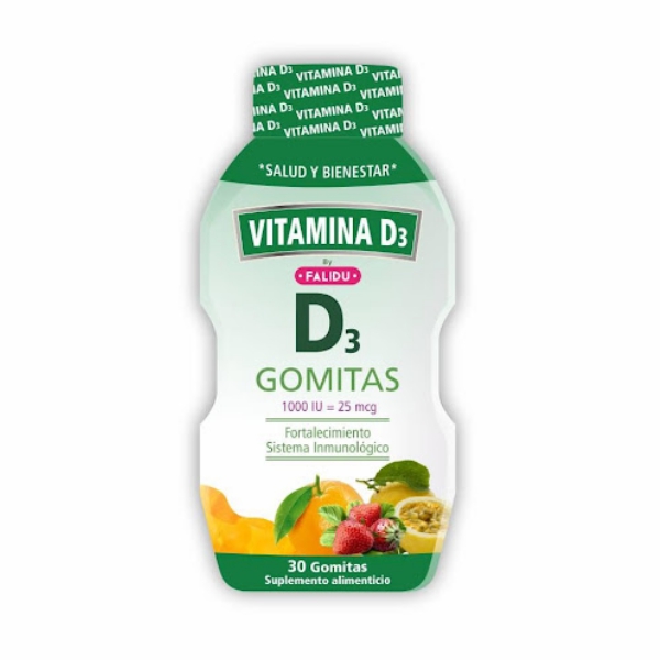 Vitamina D3 1000Iu X 30 Gomitas Falidu - Farmadon - La Farmacia de la ...