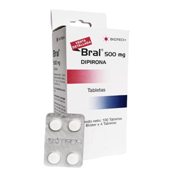 Bral Dipirona 500Mg X 4 Tabletas De Dispensador Biotech - Farmadon - La ...