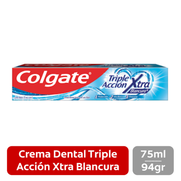 Colgate Crema Dental Triple Accion Xtra Blancura 75Ml - Farmadon - La ...