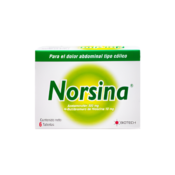 Norsina Acetaminofén+Butilbromuro De Hioscina X 6 Tabletas Biotech ...