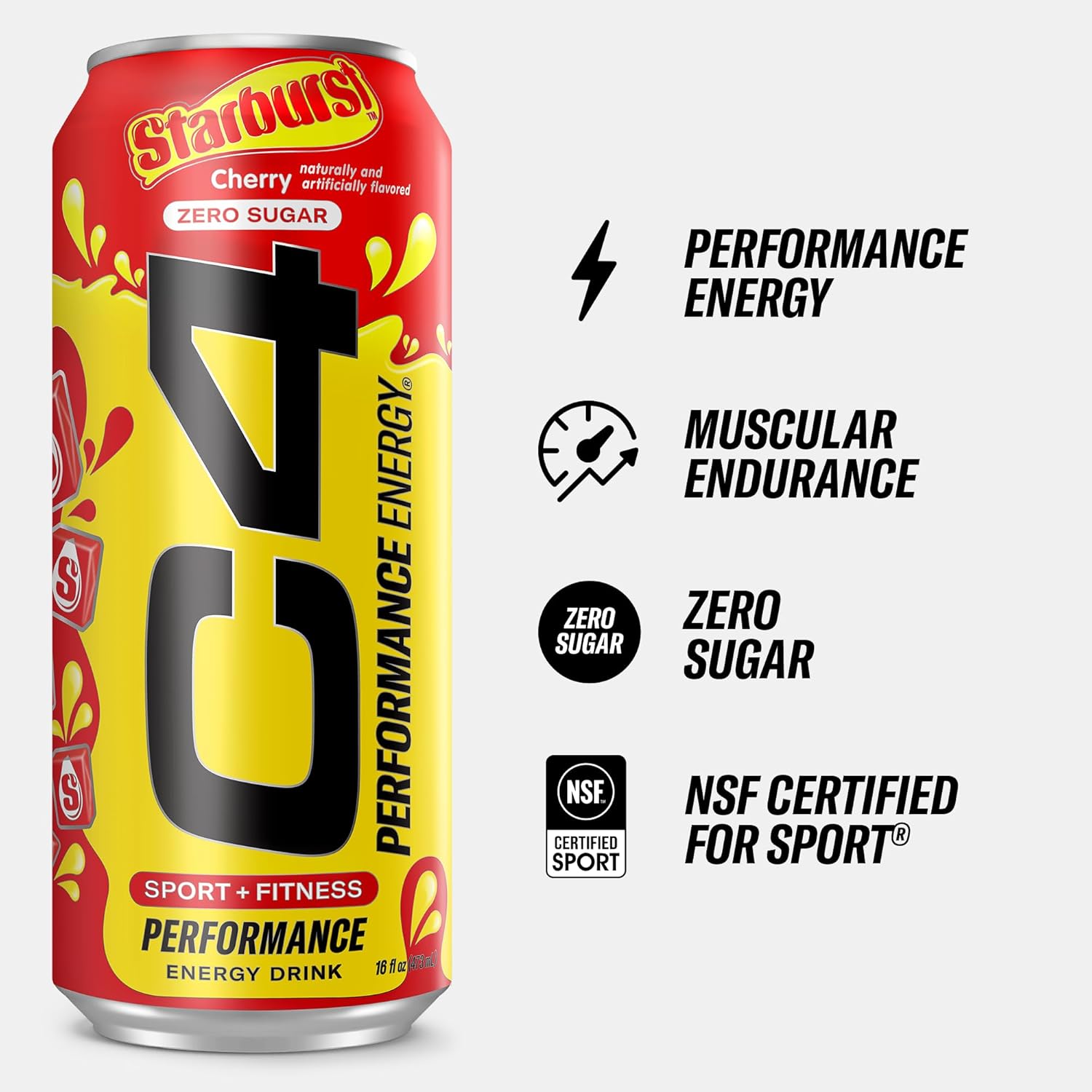 C4 Performance Energy Drink Starburst Cherry Sin Azúcar 473Ml ...