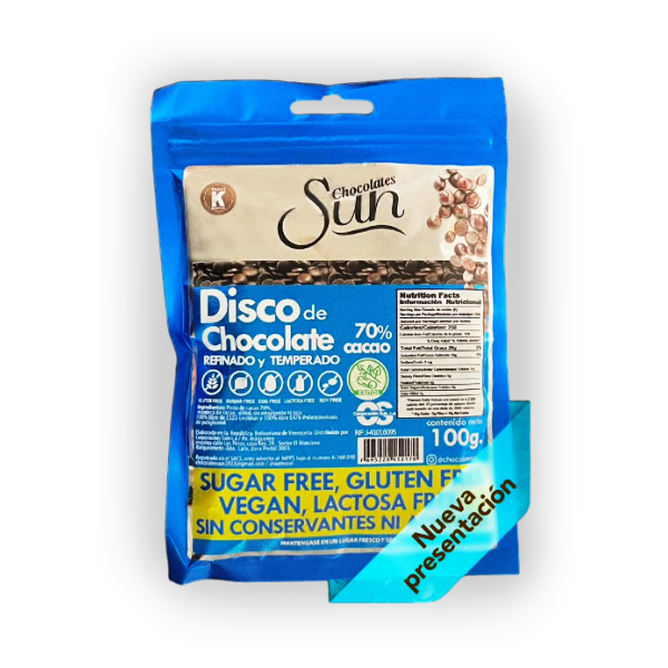Sun Disco Chocolate 70% Con Xilitol Sin Gluten 100Gr - Farmadon - La ...