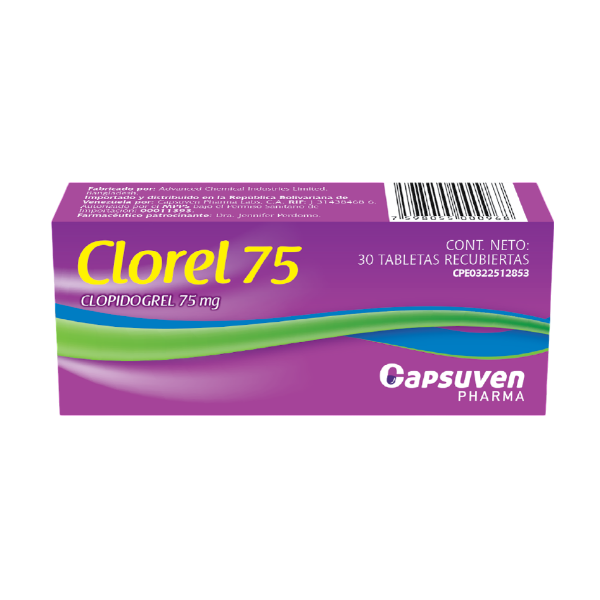 Clorel Clopidogrel 75Mg X 30 Tabletas Capsuven - Farmadon - La Farmacia ...