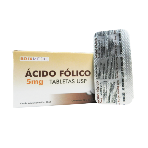 Acido Folico 5Mg X 10 Tabletas De Dispensador Brixmedic - Farmadon - La ...