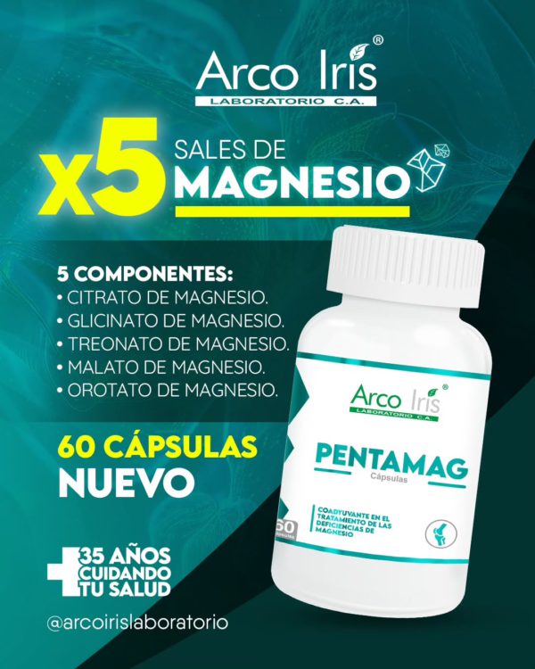 Pentamag - 5 Magnesios X 60 Cápsulas Arco Iris - Farmadon - La Farmacia ...