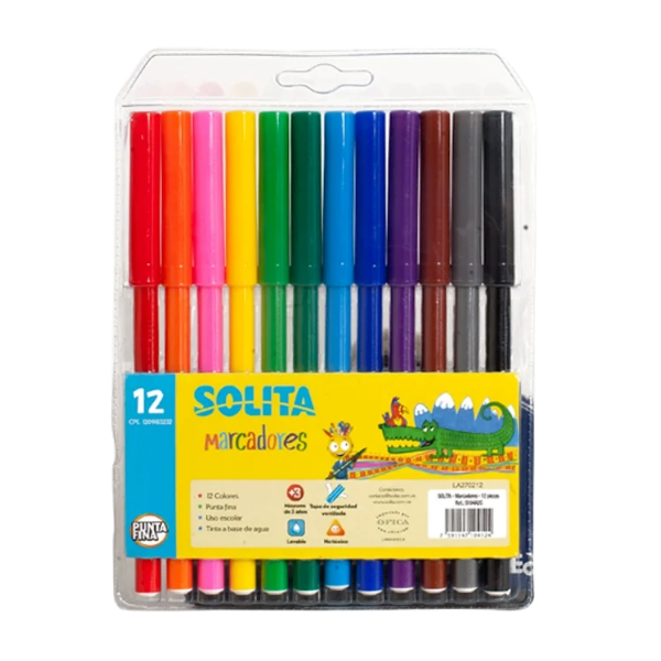 Solita Marcadores Punta Fina X 12Unds. Sma002 - Farmadon - La Farmacia ...