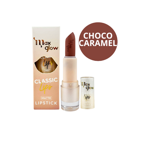 Max Glow Labial Classic Mate Lipstick Tono Choco Caramel 4.5Gr ...
